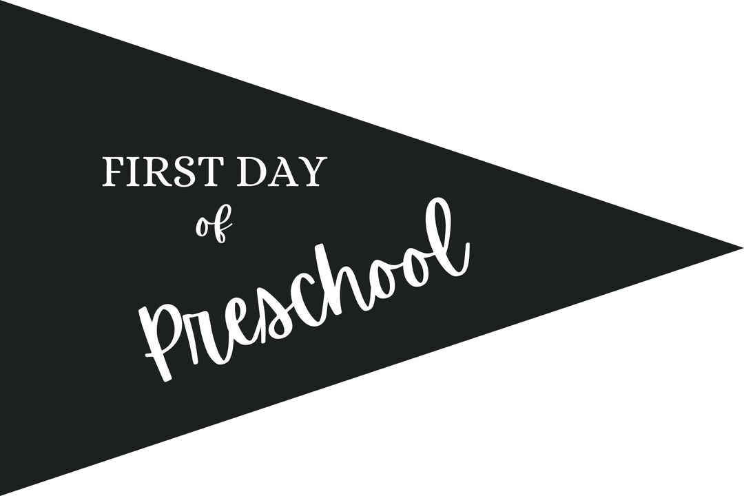 Printable First Day of School Flag Large Muted Black With - Etsy