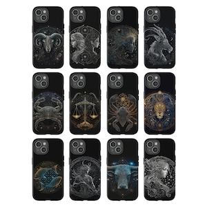 Horoscope Phone Case, Mystic Zodiac Cell Phone, Celestial Astrology Cover for iPhone 16 15 14 13 ...