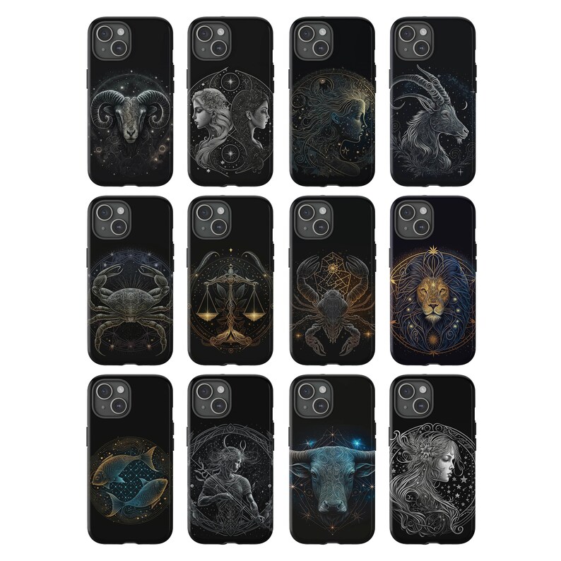 Horoscope Phone Case, Mystic Zodiac Cell Phone, Celestial Astrology ...