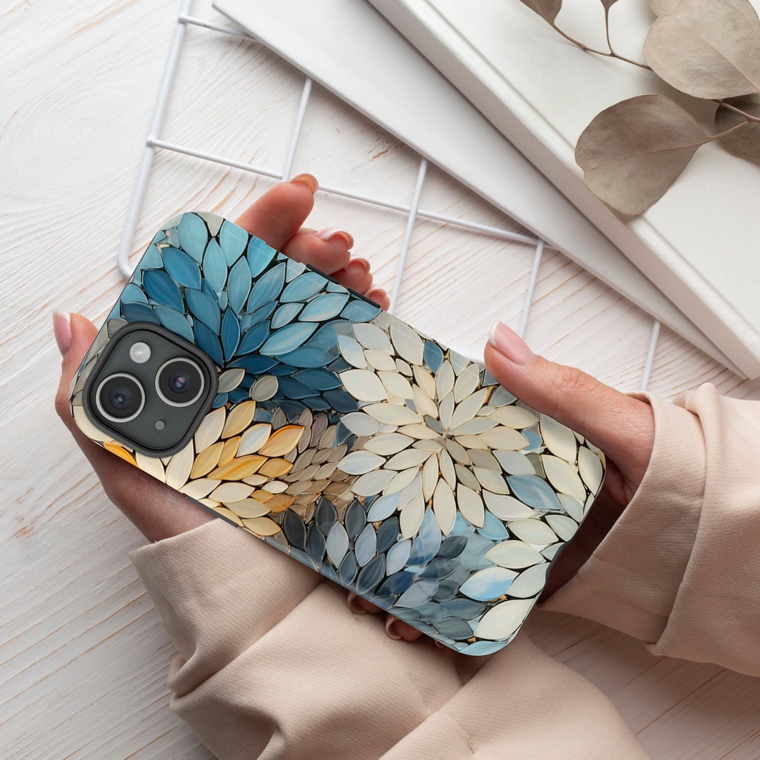 Pastel Floral Stained Glass Illusion Print Tough Phone Case for iPhone ...