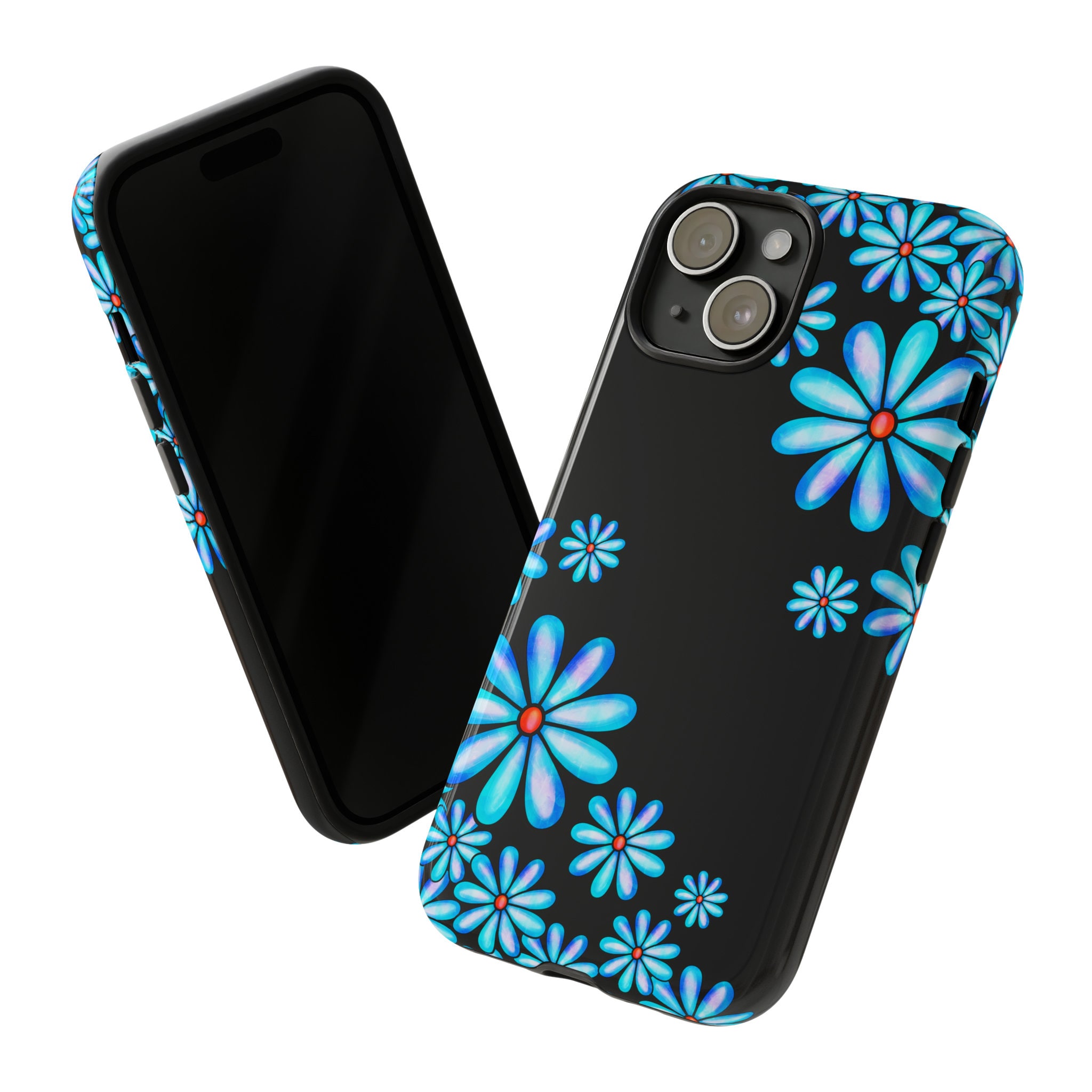 Retro Groovy Watercolor Flowers Phone Case, Spring Floral Aesthetic ...