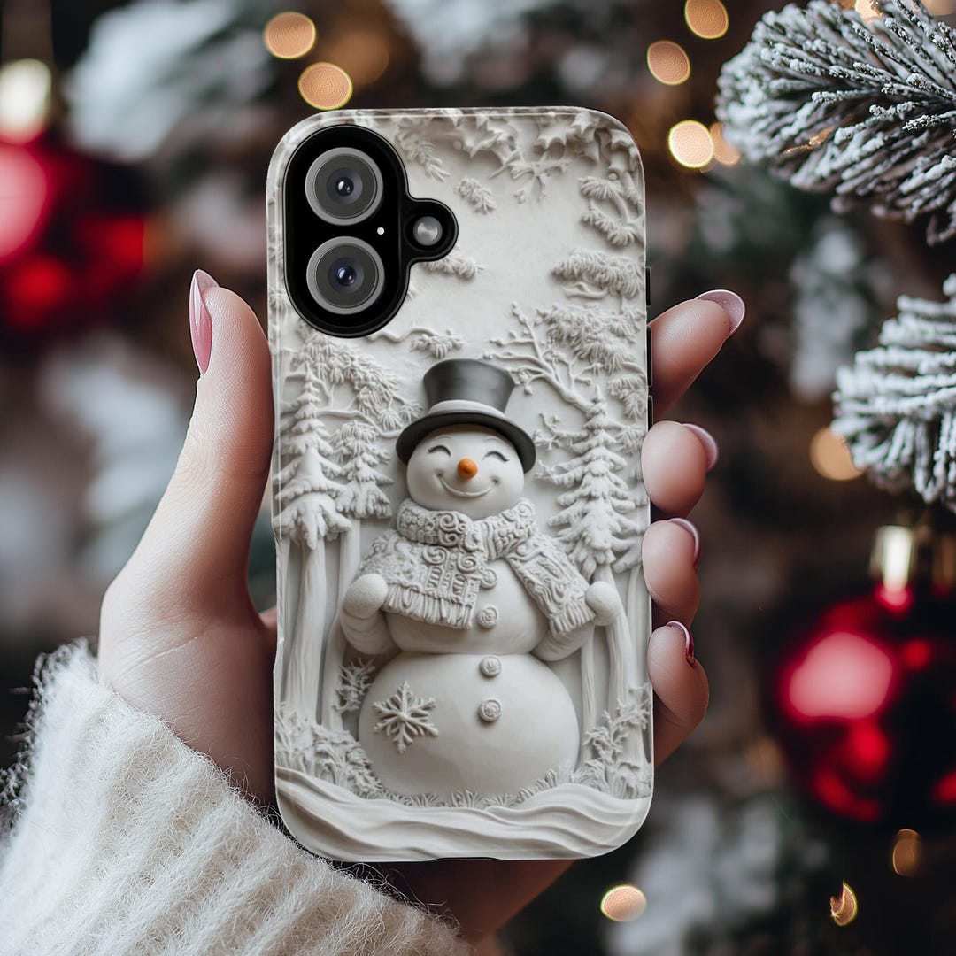 Snowman Winter Wonderland Phone Case, 3D Winter Landscape Magsafe for ...