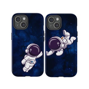 Astronaut Matching Phone Case for Couples, Spaceman Bride & Groom Cover ...