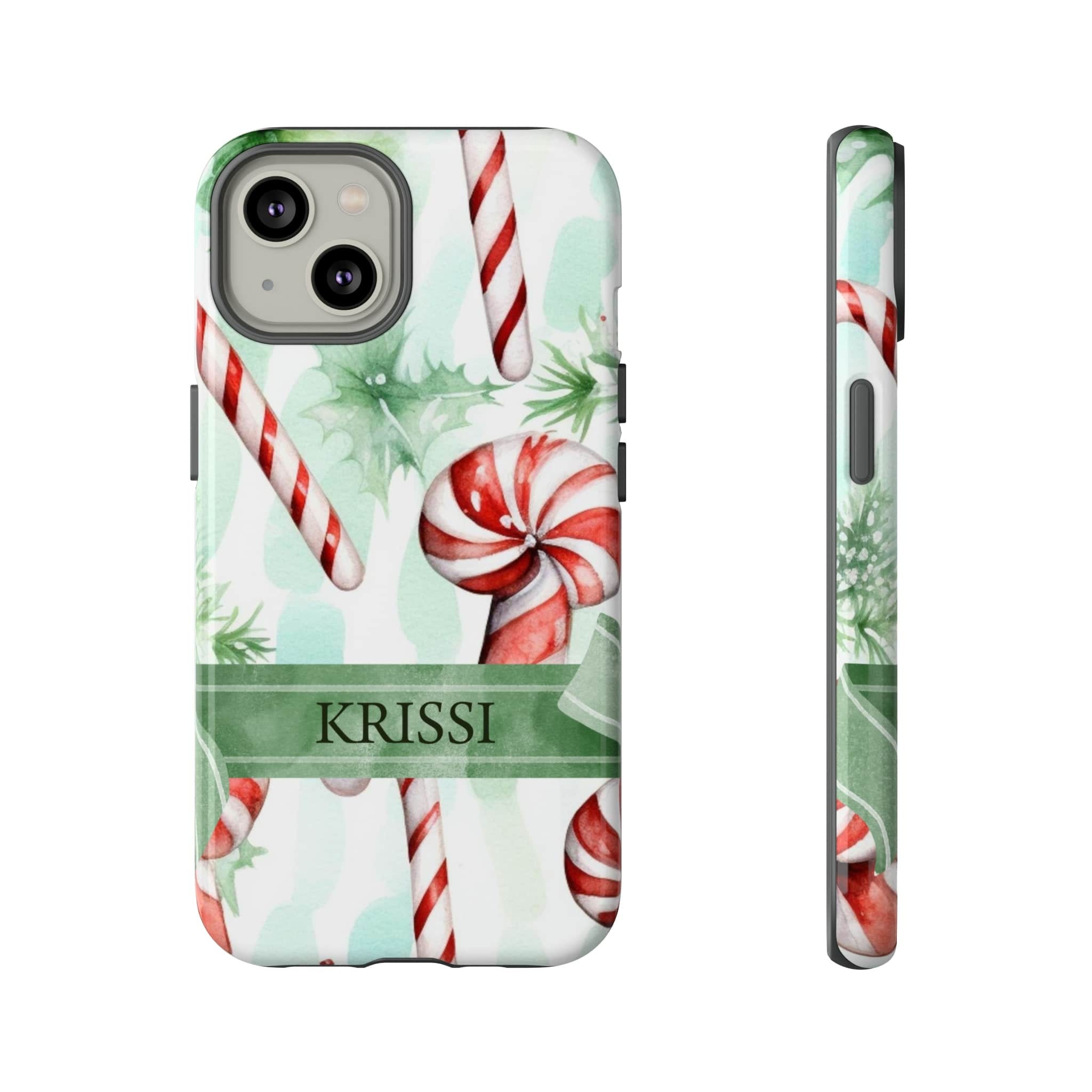Personalized Xmas Phone Case Holiday Holly Phone Case, Custom Winter ...