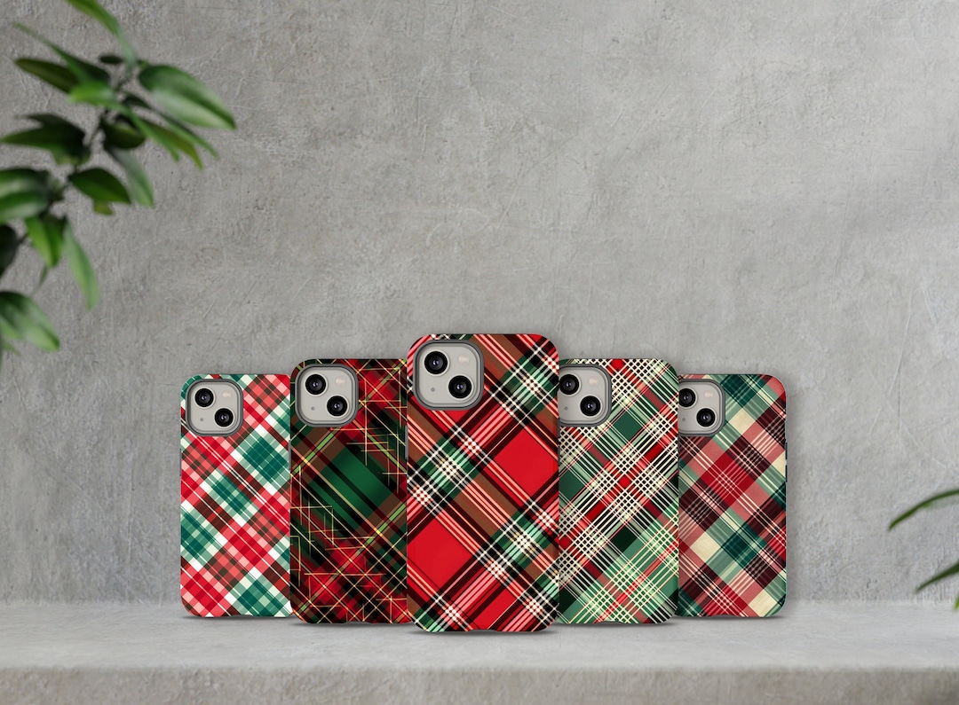Christmas Plaid Xmas Phone Case Holiday Holly Phone Case, Custom Winter ...