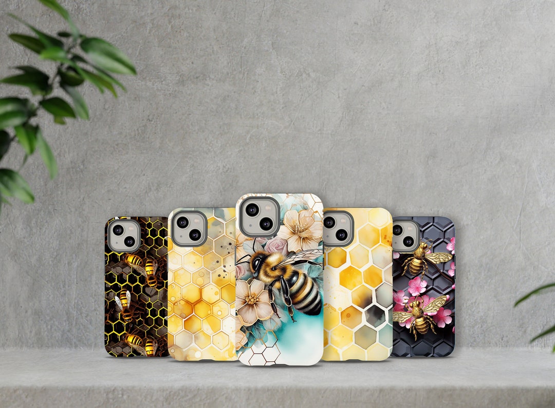 Bumble Bee Phone Case, Honeycomb Bees Phone Cover, Honey Bee Case for ...