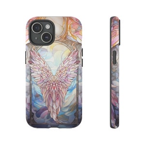 Stained Glass Angel Wings Phone Case, Aesthetic Phone Cover for iPhone ...