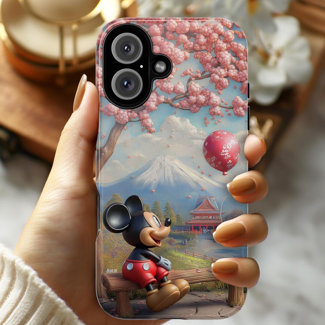 Cherry Blossom and Mountains Mickey Mouse Phone Case, Tokyo Disneyland ...