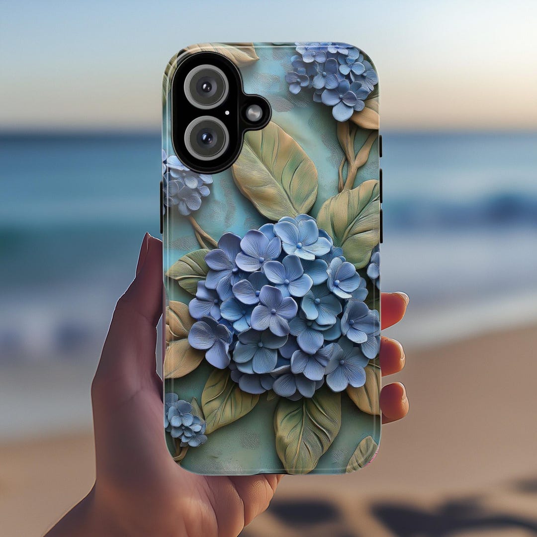 Elegant 3D Hydrangea Phone Case - Pastel Floral Phone Case, Artistic ...