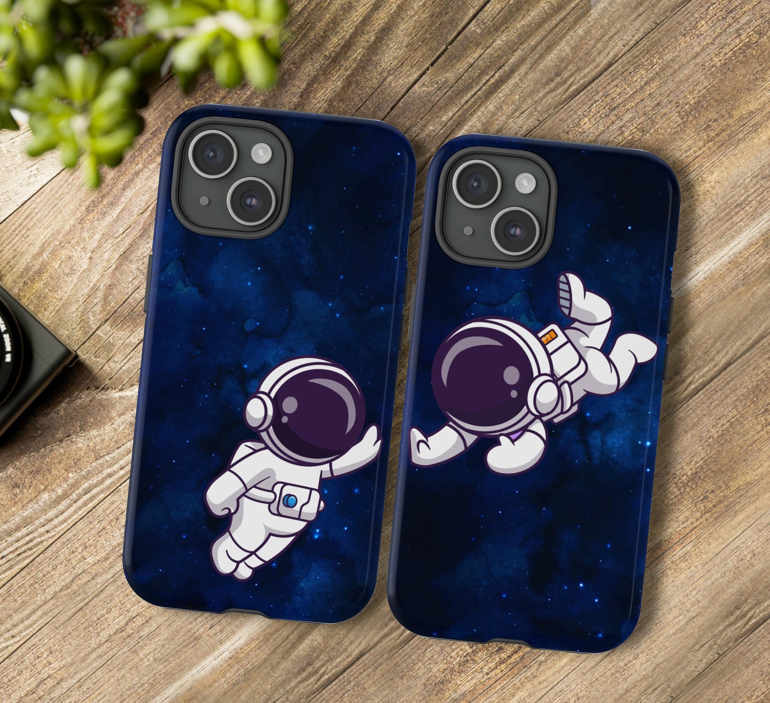 Astronaut Matching Phone Case for Couples, Spaceman Bride & Groom Cover ...