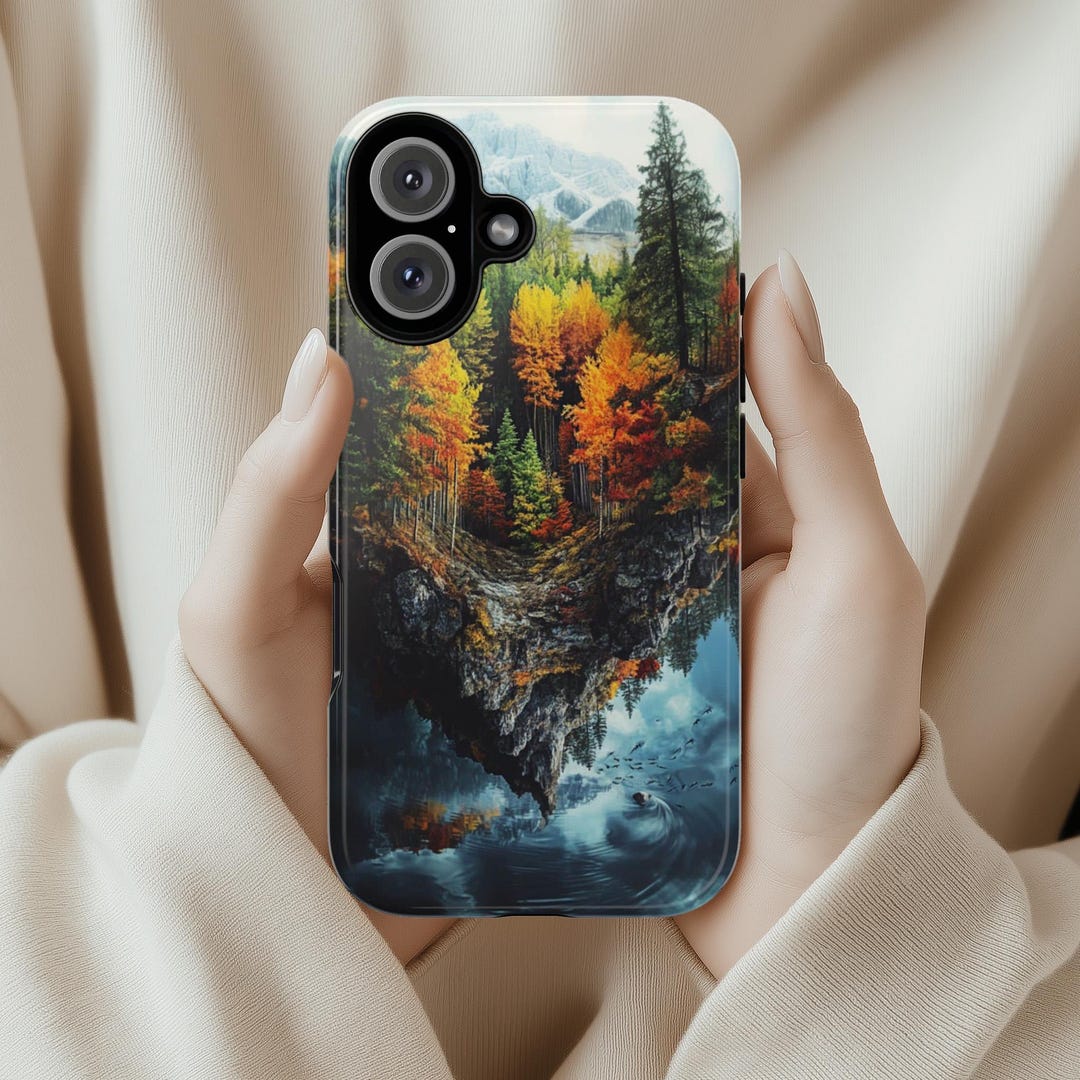 Fantasy World Phone Case, 3D Mountain Forest Water Cell Phone Cover for ...