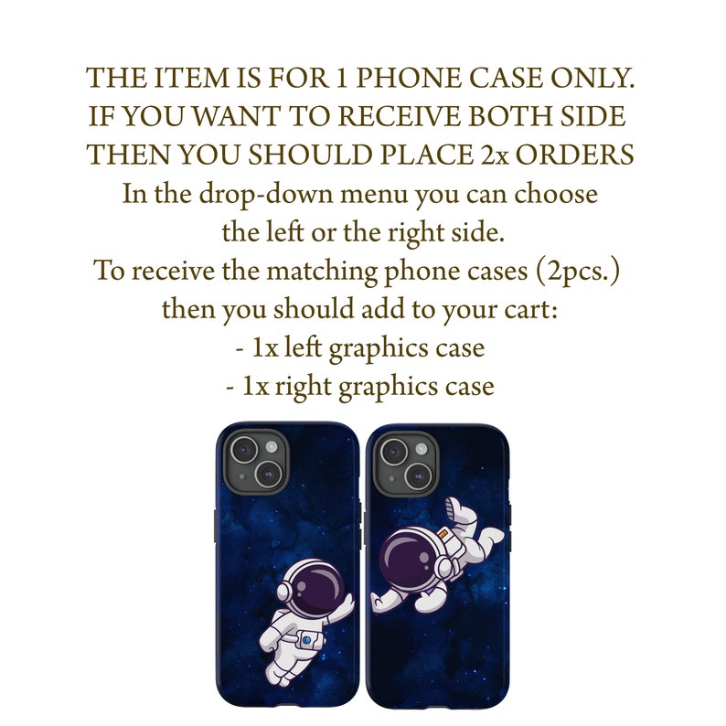Astronaut Matching Phone Case for Couples, Spaceman Bride & Groom Cover ...