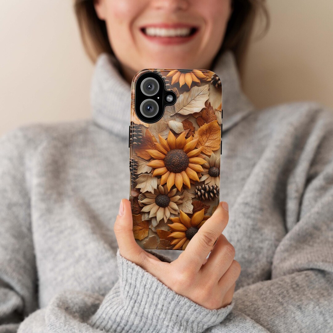 3D Sunflower Art Phone Case, Pastel Artistic Bloom Design for iPhone 16 ...