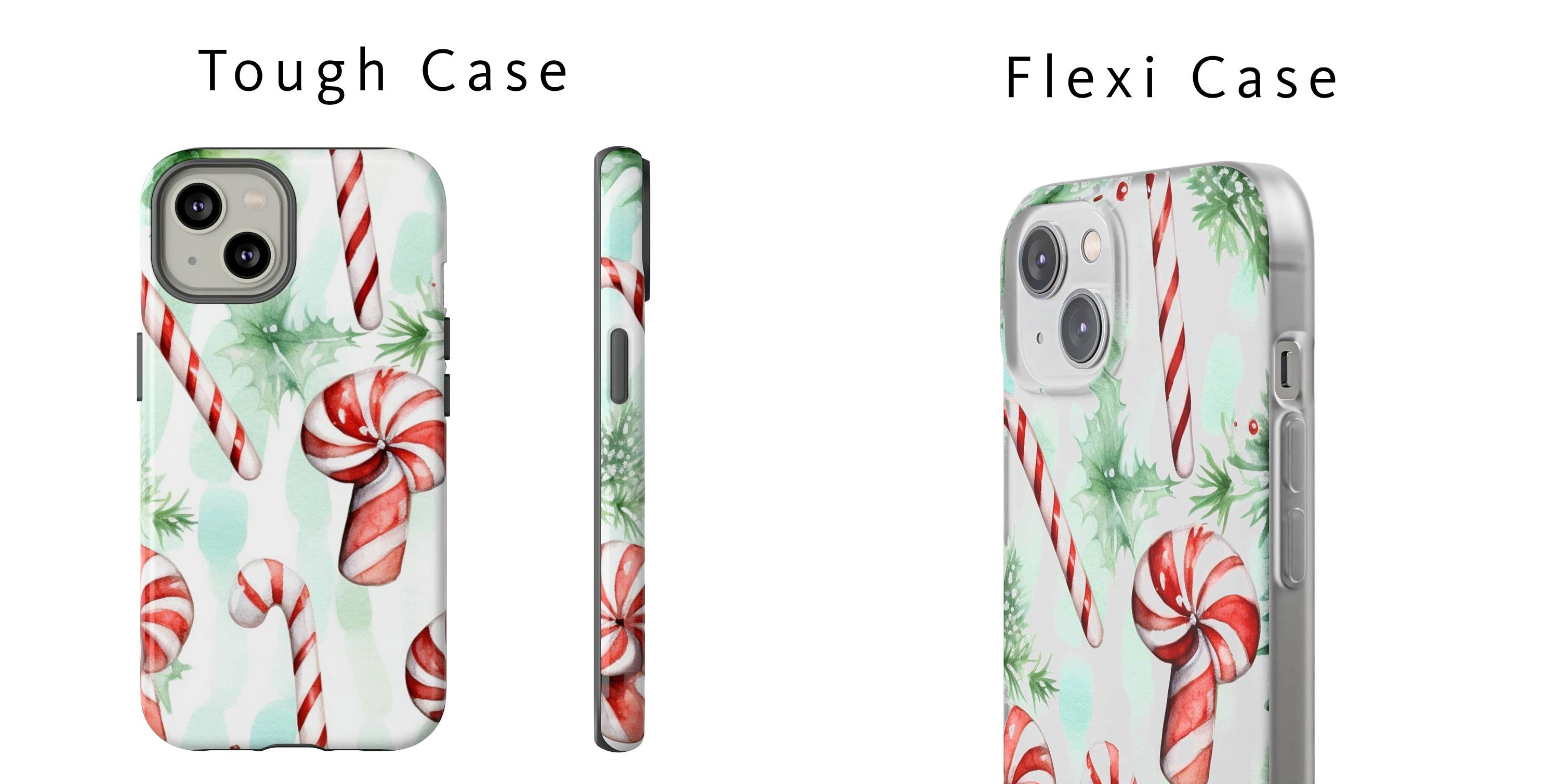 Personalized Xmas Phone Case Holiday Holly Phone Case, Custom Winter ...