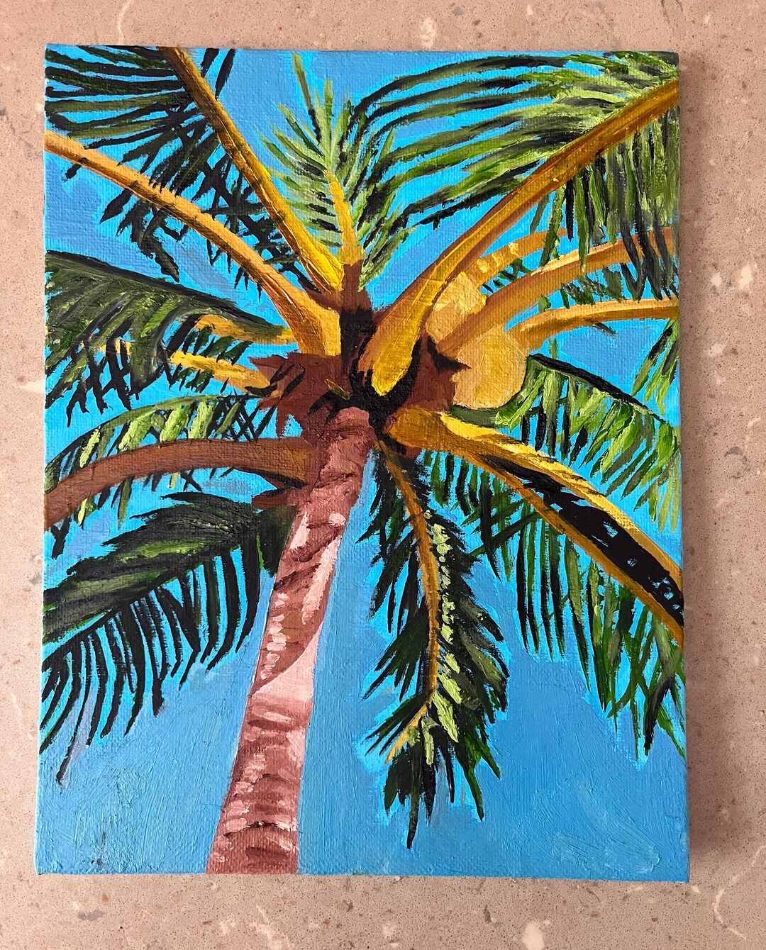 Original Acrylic on Canvas Palm Tree Painting - Etsy