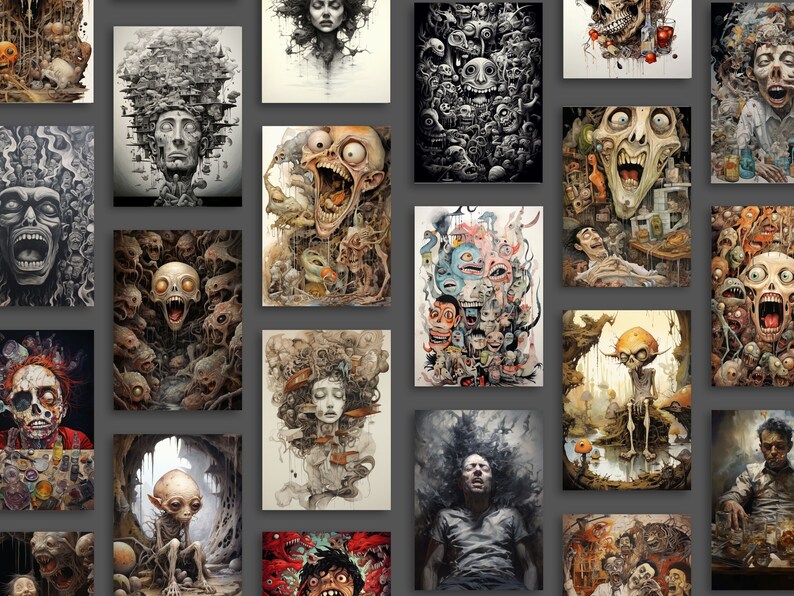 Alchemy of Agony Addiction 50 Digital Wall Art Bundle, Battling Demons ...