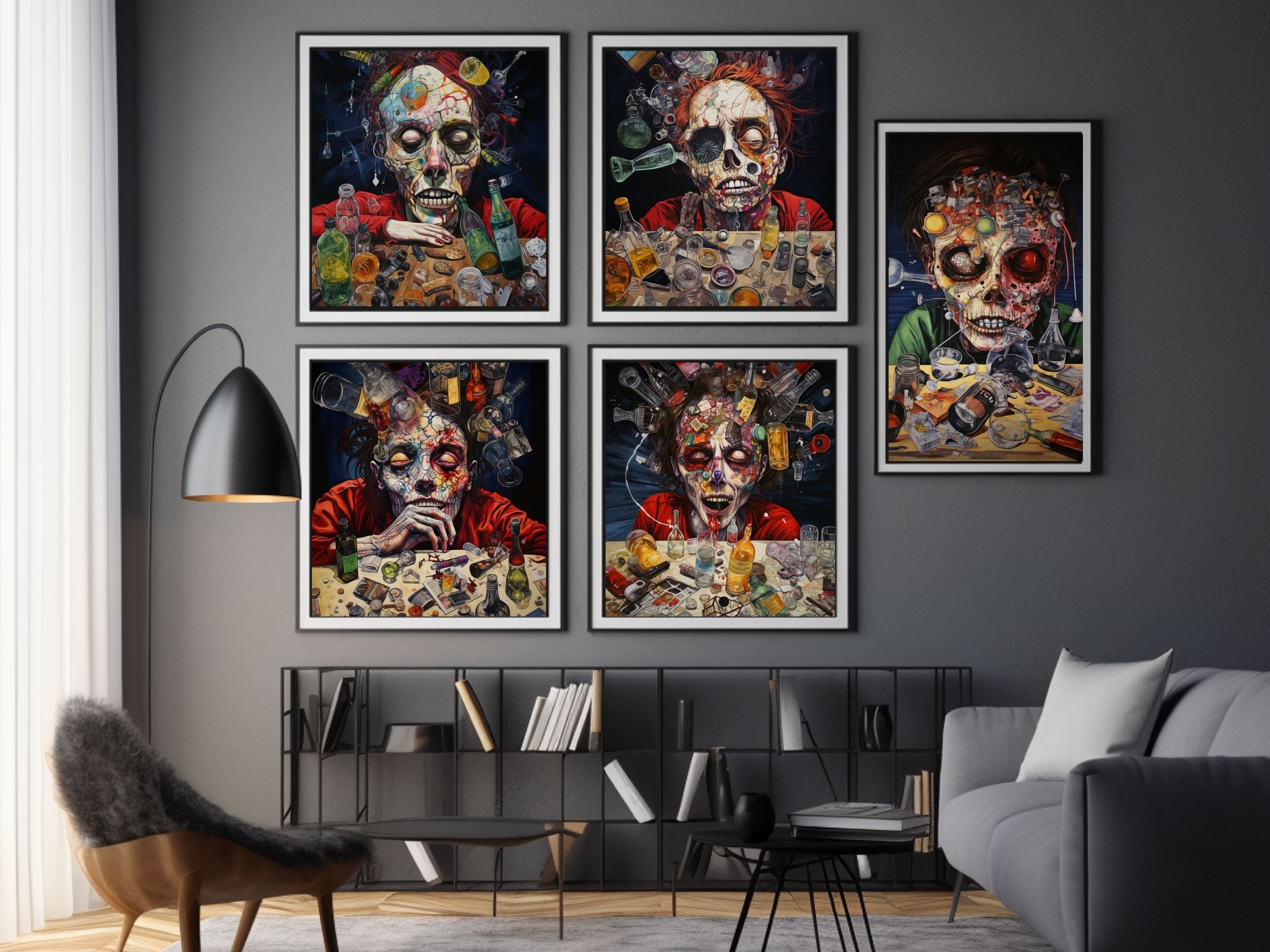 Alchemy of Agony Addiction 50 Digital Wall Art Bundle, Battling Demons ...