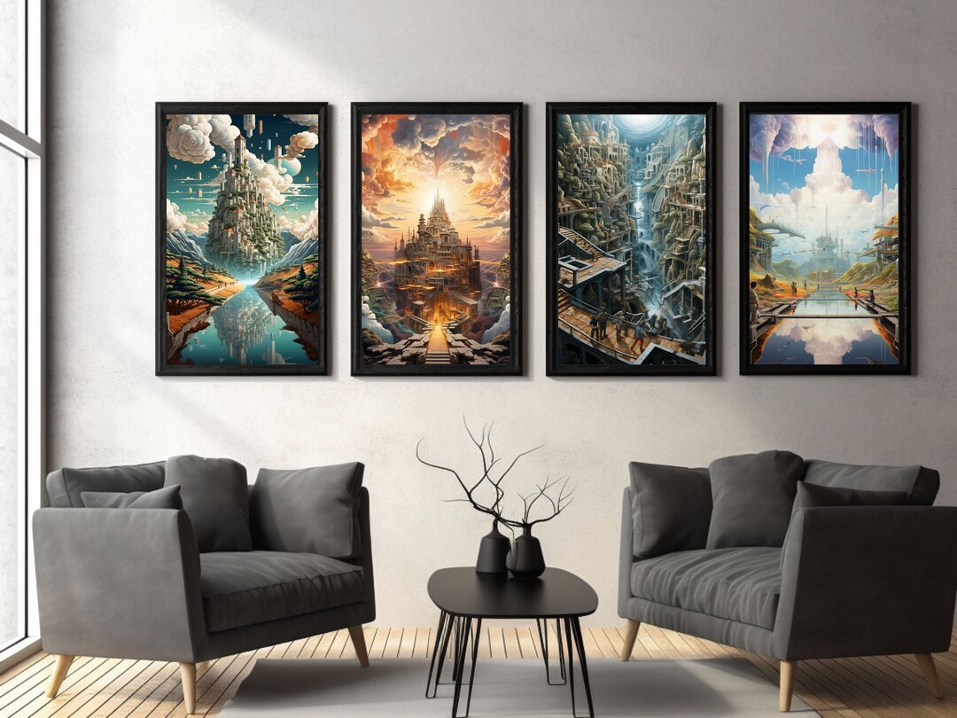 4 Eternal Fulfillment Wall Art Posters, PNG, Digital Art, Wall Art ...
