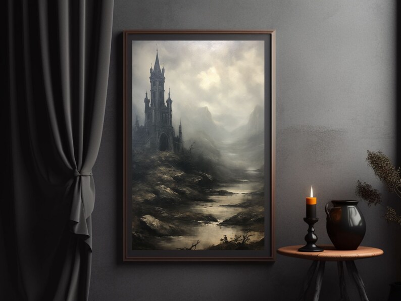12 Vintage Dark Romanticism Oil Painting Wall Art Bundle, Gothic ...