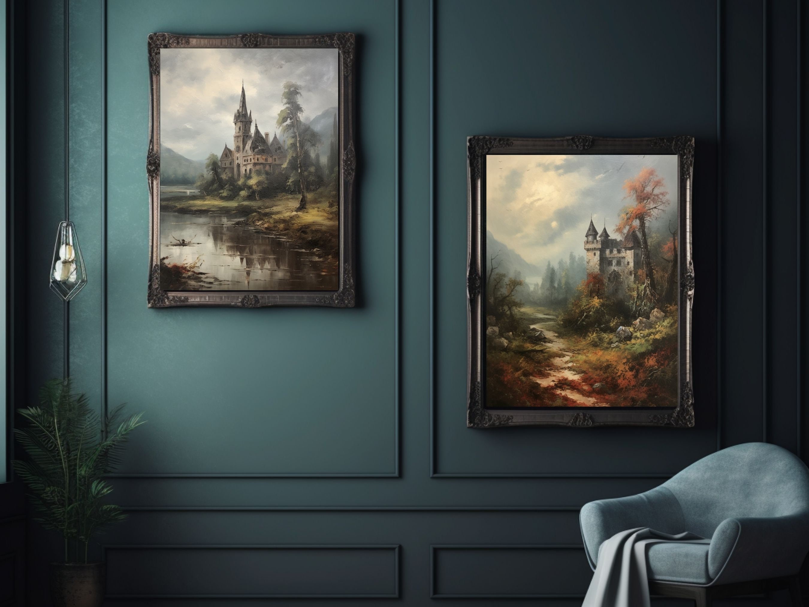 12 Vintage Dark Romanticism Oil Painting Wall Art Bundle, Gothic ...