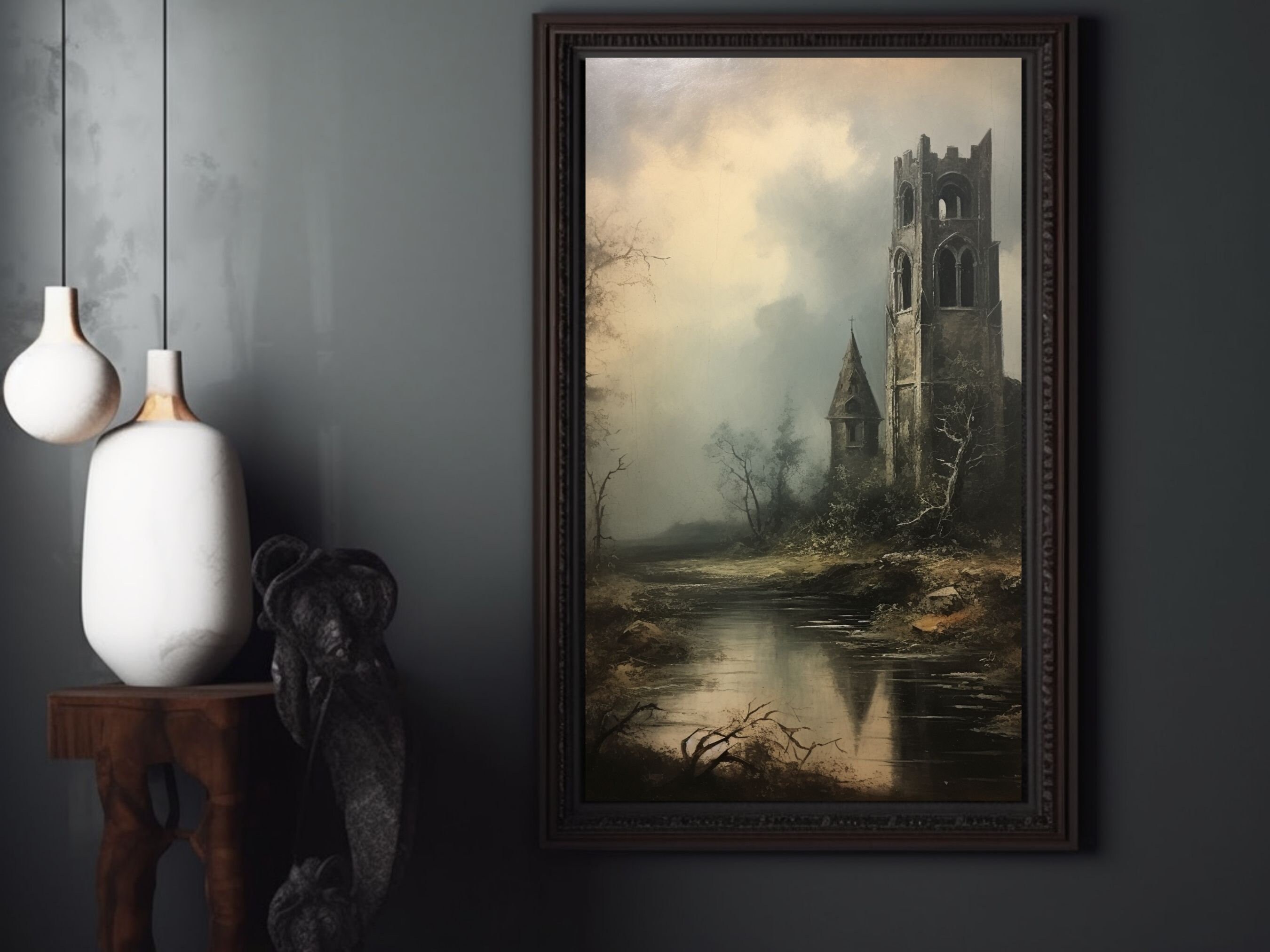 12 Vintage Dark Romanticism Oil Painting Wall Art Bundle, Gothic ...