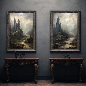 12 Vintage Dark Romanticism Oil Painting Wall Art Bundle, Gothic ...