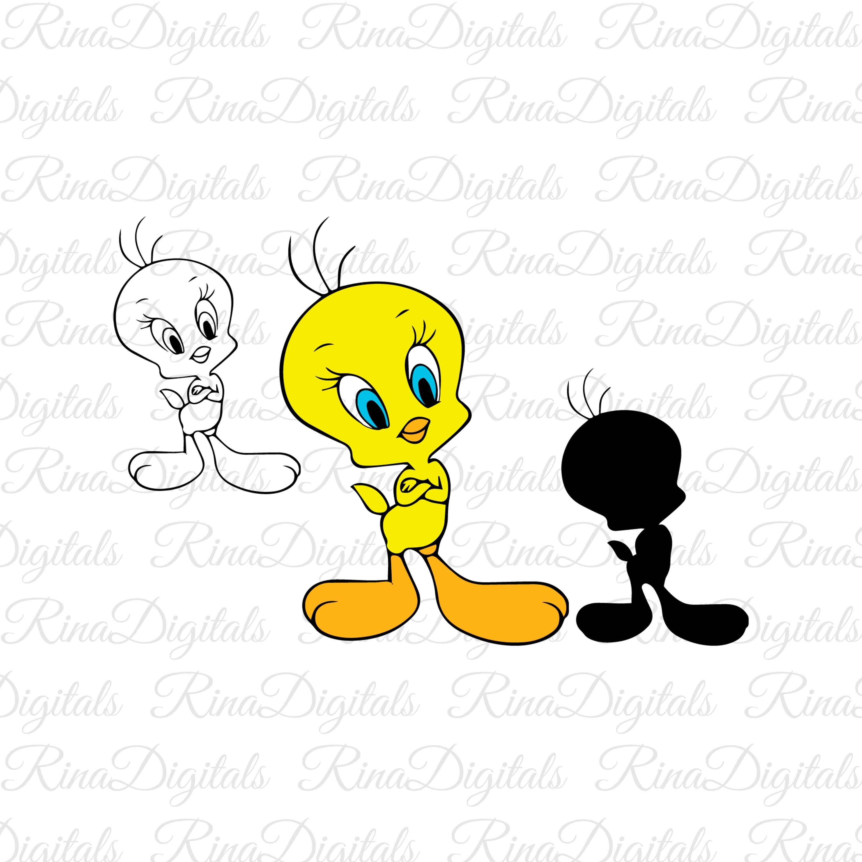 Layered SVG, Vector, Cut Files for Cricut and Silhouette Tweety Svg ...