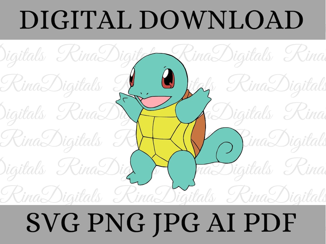 Squirtle Svg Layered ,clipart, Cricut, Digital Vector Cut File, Svg ...