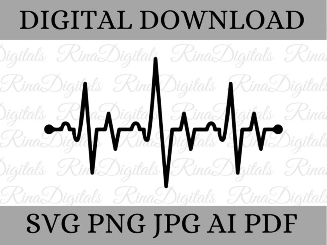 Heartbeat Line SVG Files | ECG EKG Cut Files | Healthcare Vector Files ...