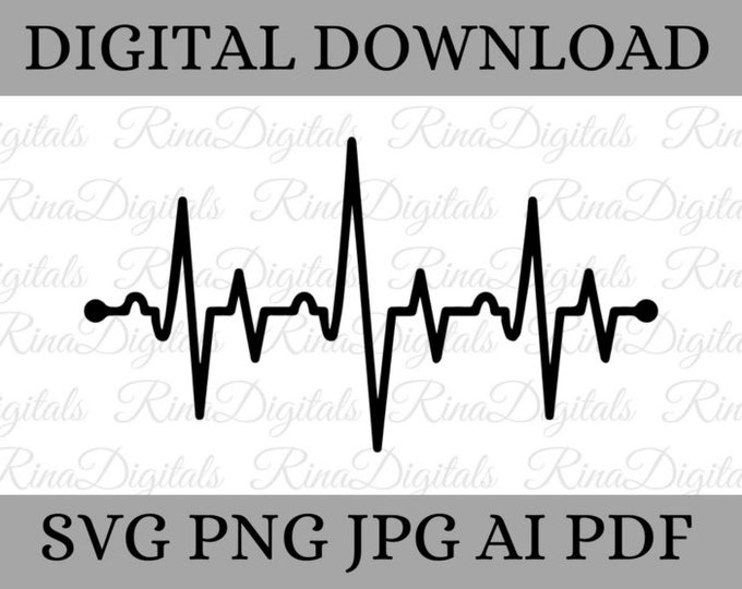 Heartbeat Line SVG | EKG ECG Vector Cut Files (digital Download) - Etsy ...