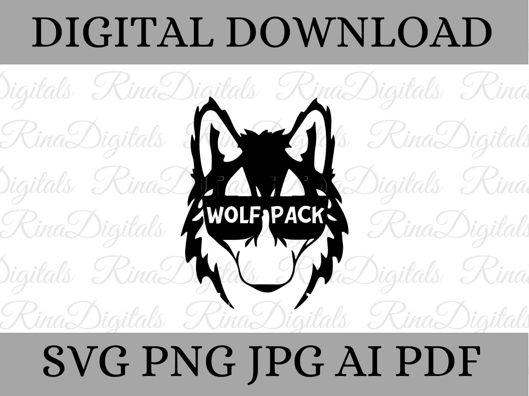 Wolf Pack Svg File, Wolf Head - Wolf With Sunglasses, Animals Svg, Cut ...