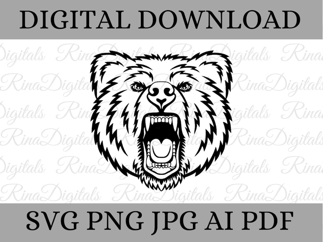 Bear Mascot SVG, Png, Svg Files for Cricut, Printable Svg, Digital ...
