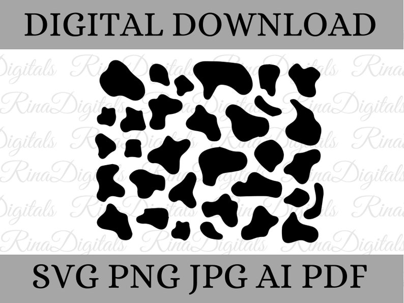 Cow Print - Cow Pattern - SVG, PNG - Digital Download, Silhouette Cut ...