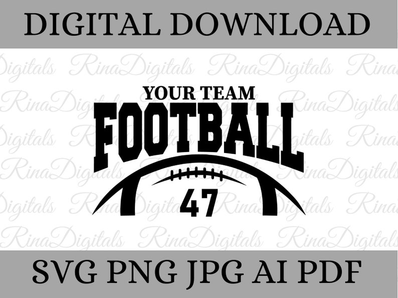 Football Svg, Custom Football Svg, Half Football Svg, Digital Download ...
