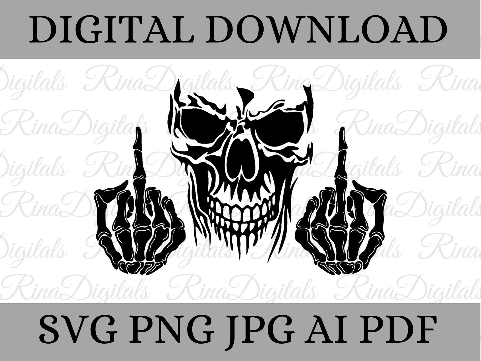 Skeleton SVG, PNG, Skull, Middle Finger, Bones, HTV, Cricut, Silhoutte ...