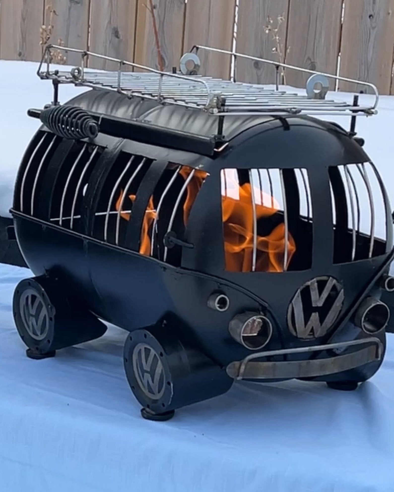VW Bus Fire Pit/charcoal BBQ Combo. - Etsy