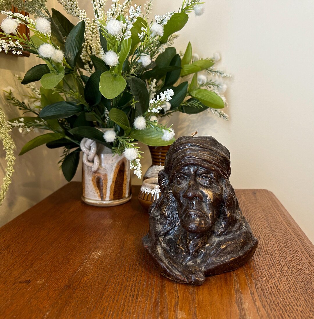 Vintage Native American Indian Chief Candle - Etsy