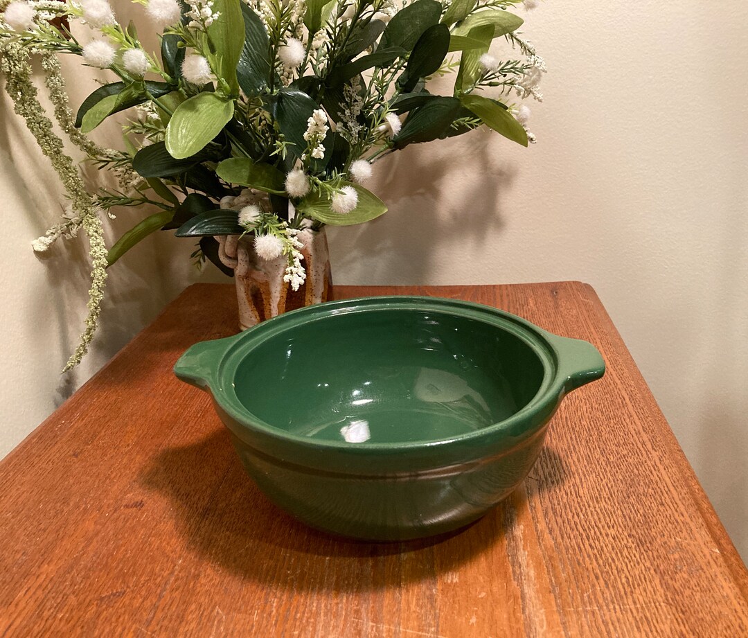 Vintage Cameron Clay Casserole Dish - Green - Etsy