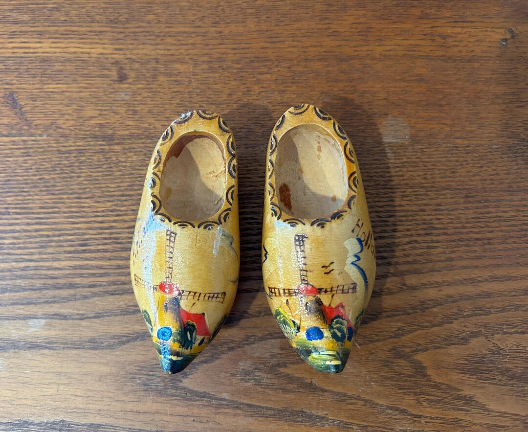 Pair of Vintage Miniature Wooden Clogs - Etsy