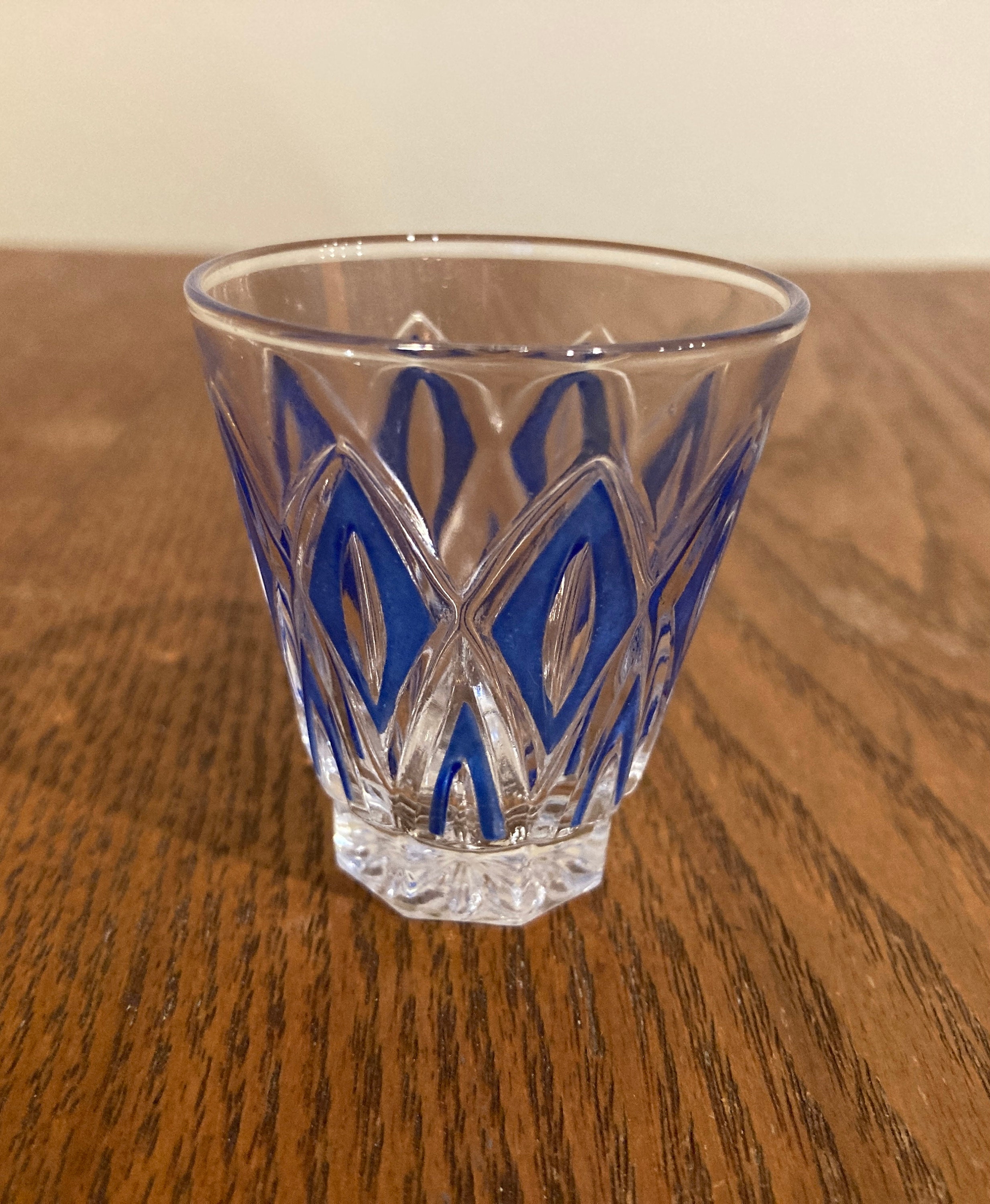 Set of Four Vintage Art Deco Style Glassware REIMS Two Shot Glasses and ...