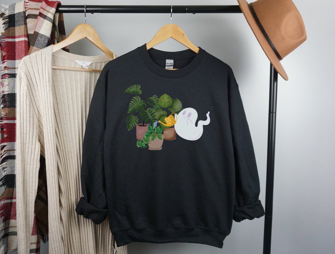 Ghost Watering Plants, Ghost Sweatshirt, Plant Sweater, Gardening ...