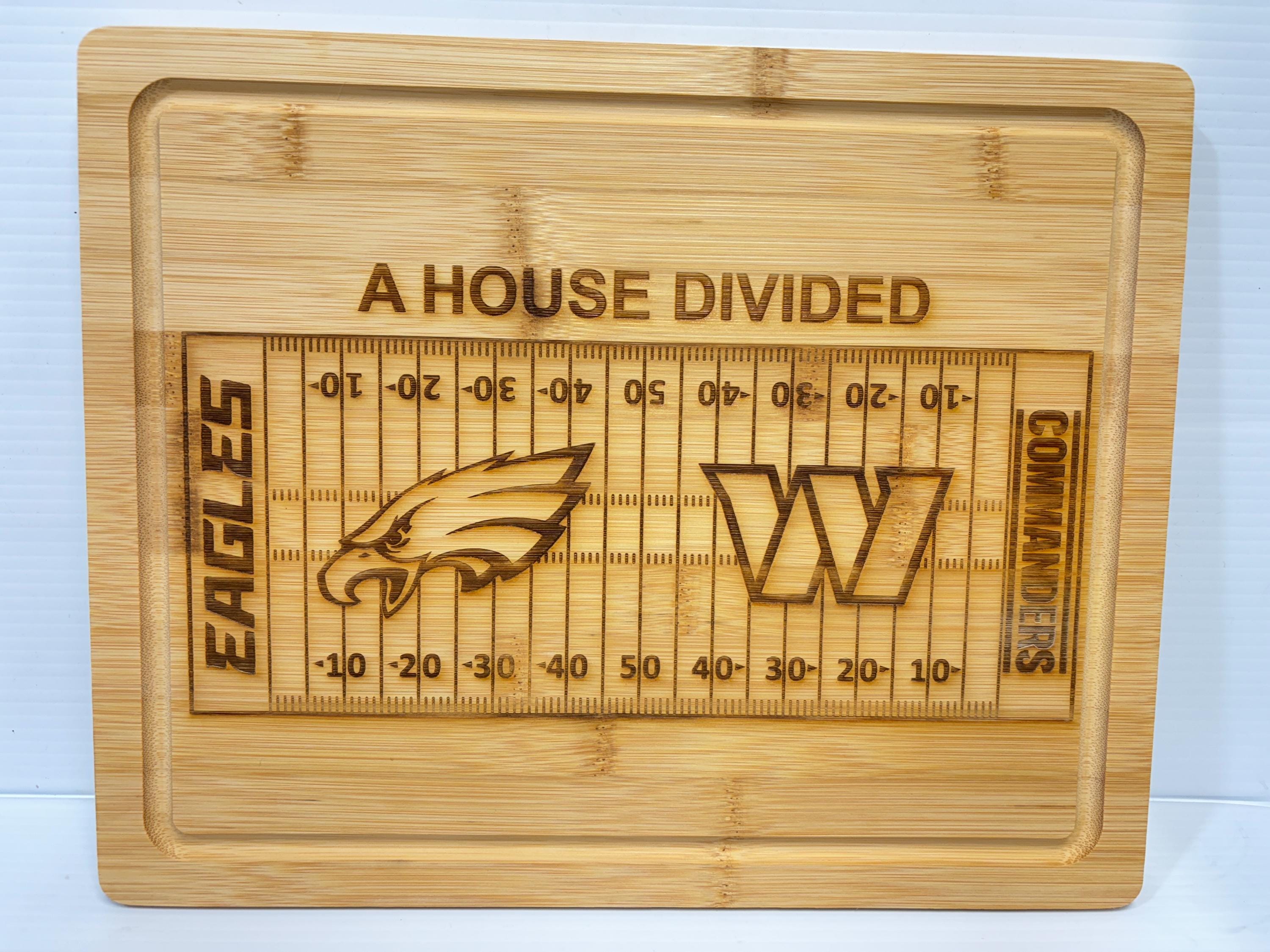 Handmade Custom Football Team House Divided Cutting Board | House ...