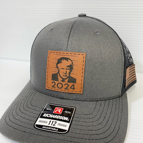 Trump 2024 Leather Patch Mugshot Hat - Etsy