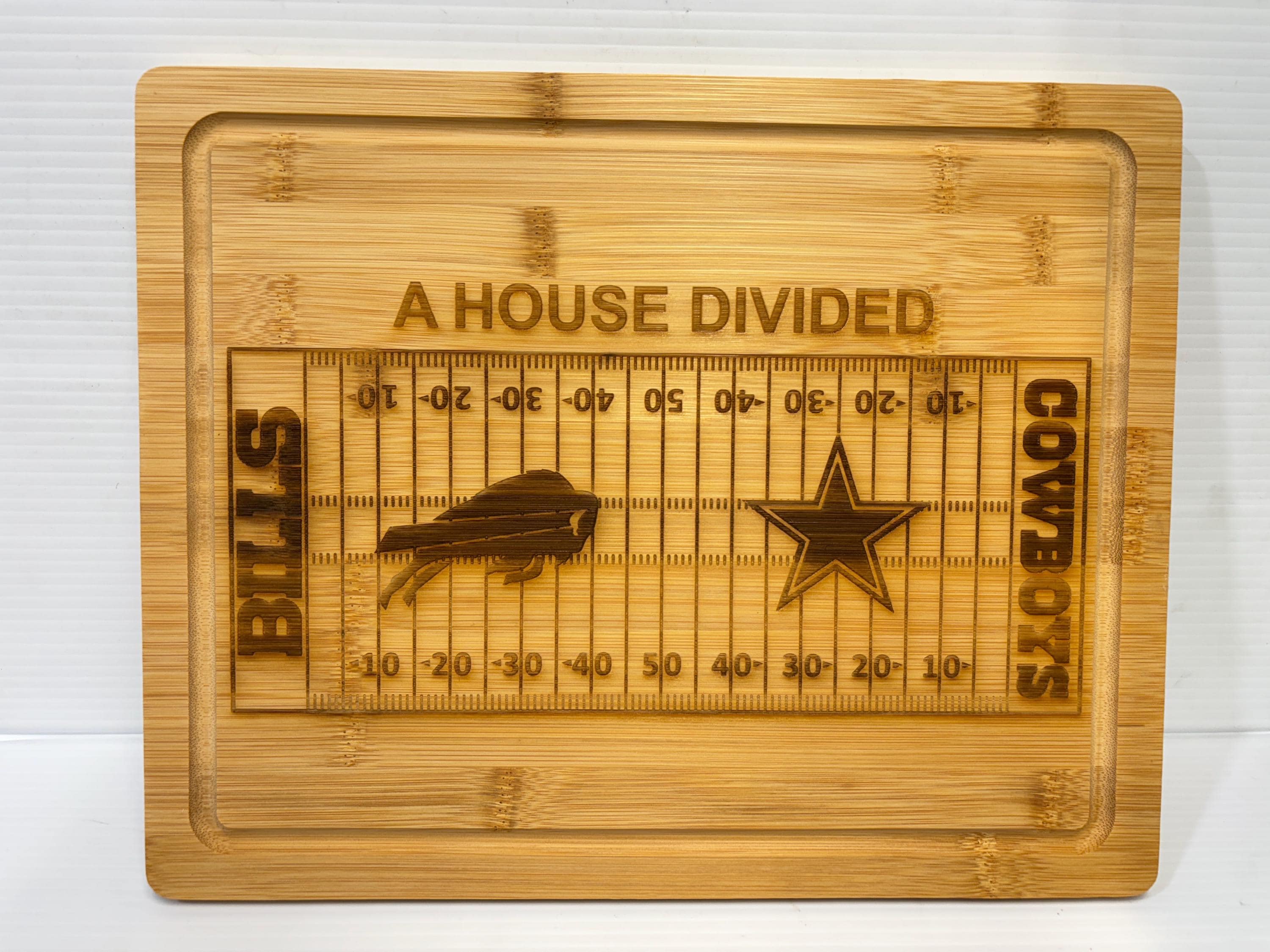 Handmade Custom Football Team House Divided Cutting Board | House ...
