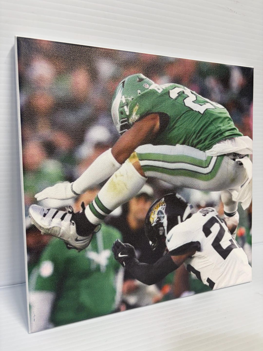 Saquon Barkley Reverse Hurdle: Eagles Canvas Wrap, Man Cave Decor - Etsy