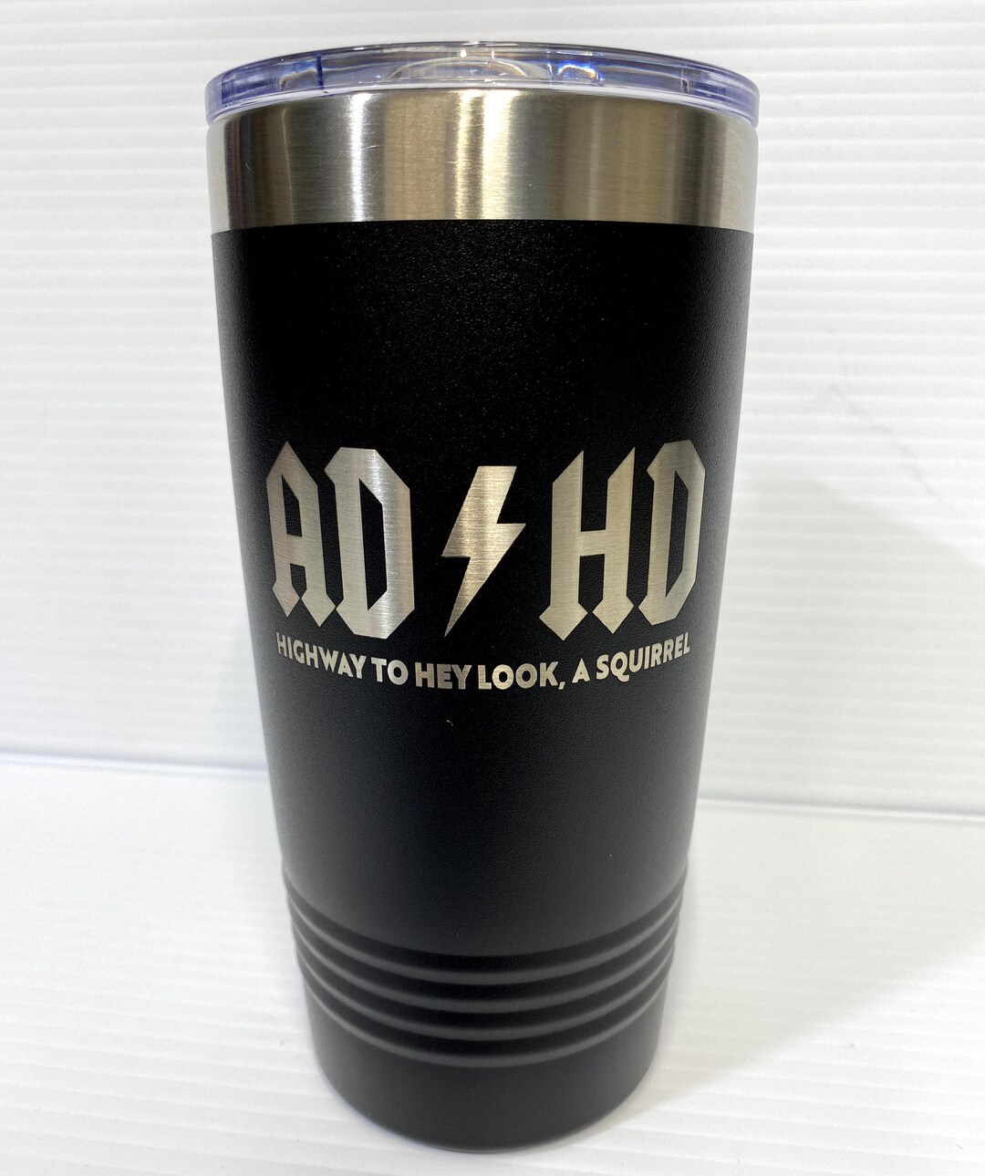 ADHD Tumbler 20 Oz Hot/cold Highway to Hey Look Its a Squirrel double ...