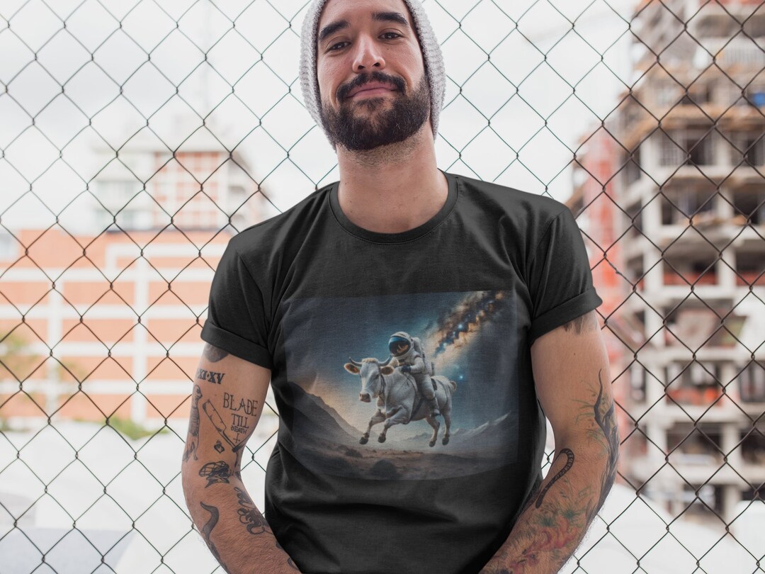 Space Cowboy Shirt the Cow Jumped Over the Moon Funny Nursery Rhyme ...
