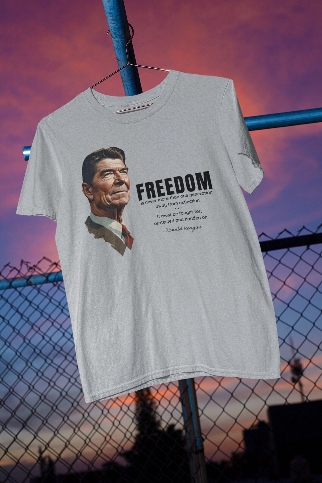 Ronald Reagan Freedom Quote One Generation Away From Extinction Shirt ...