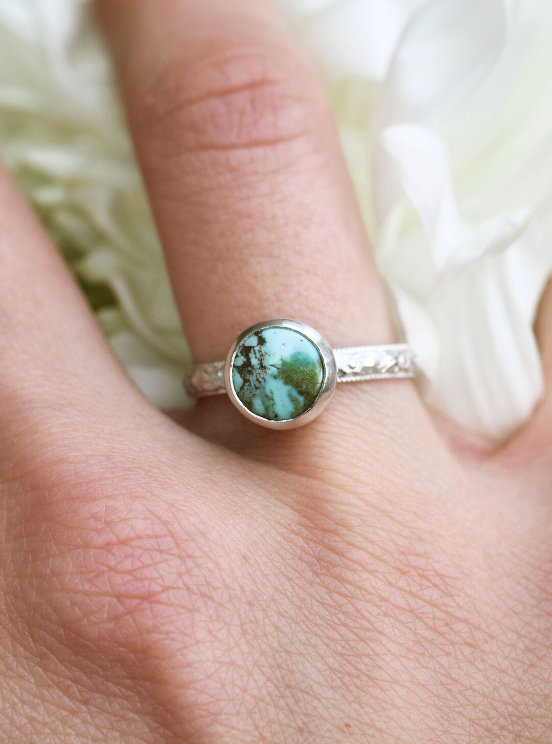 The Milbridge Cremation Ash Ring - Sterling Silver + Turquoise W ...