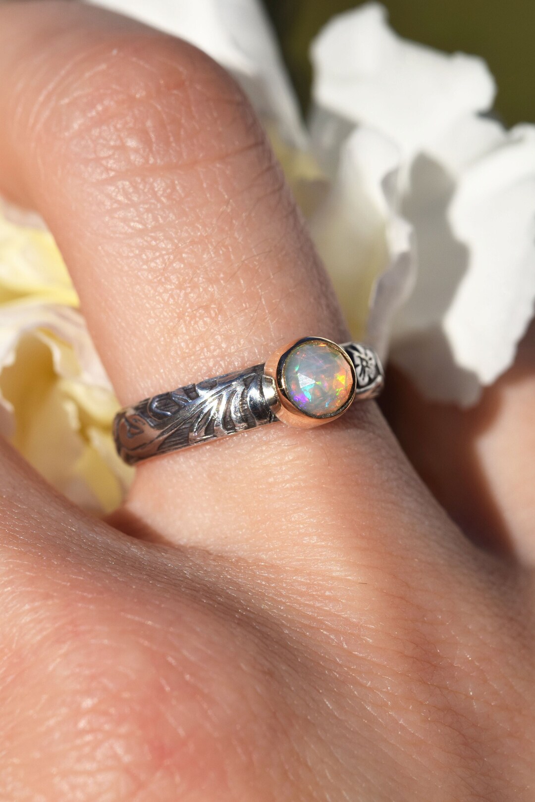The Fern Cremation Ash Ring - 14k SOLID Gold + Sterling Silver Urn Ring ...